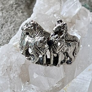 Sculpted Sterling Silver Wolf Pack Vintage Ring - Etsy