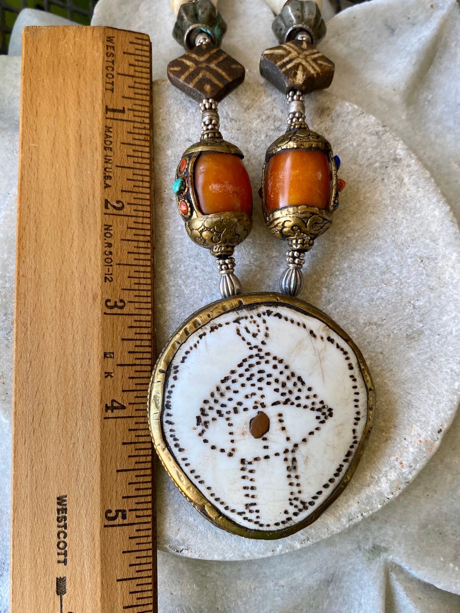 Beautiful Old Tribal Tibetan Mixed Bead Naga Shell Copal Amber Resien ...