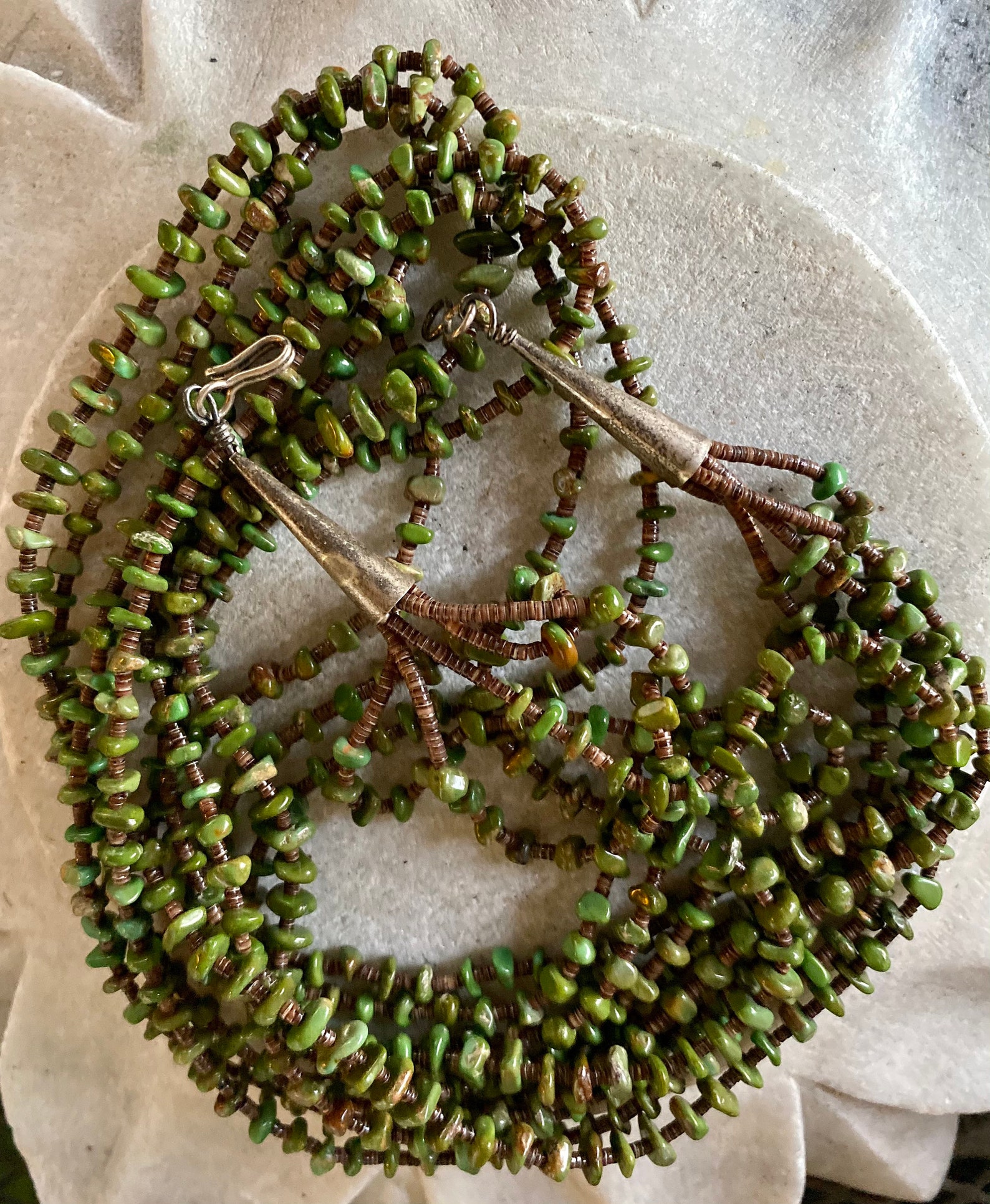 Beautiful Native American Multi Strand Green Gaspeite Heishi - Etsy