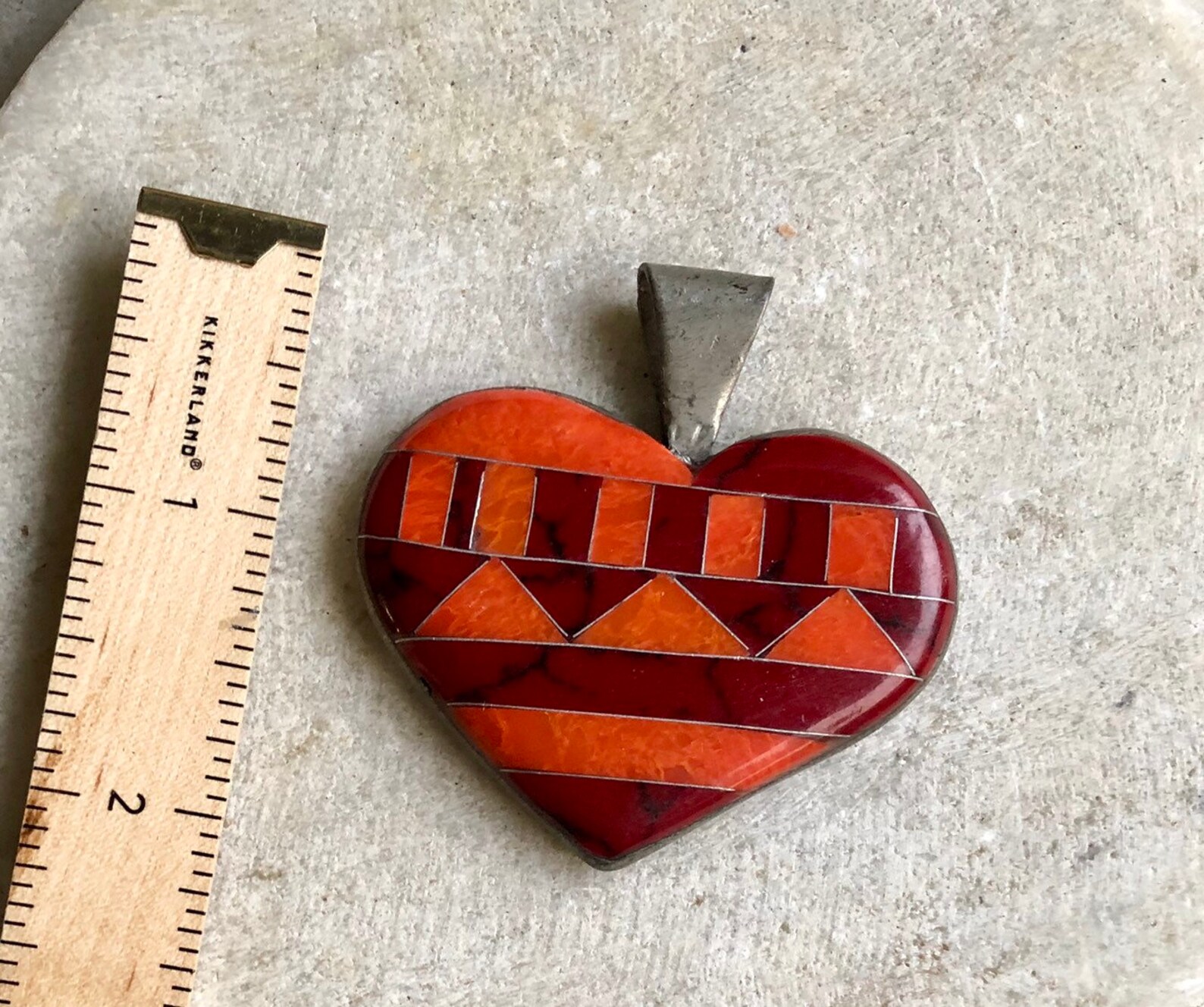 Bold Beautiful Orange Spiny Oyster Burgundy Stone Mosaic Vintage Heart ...
