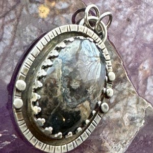 Native American Mid Century Sterling Silver Moss Agate Vintage Necklace ...