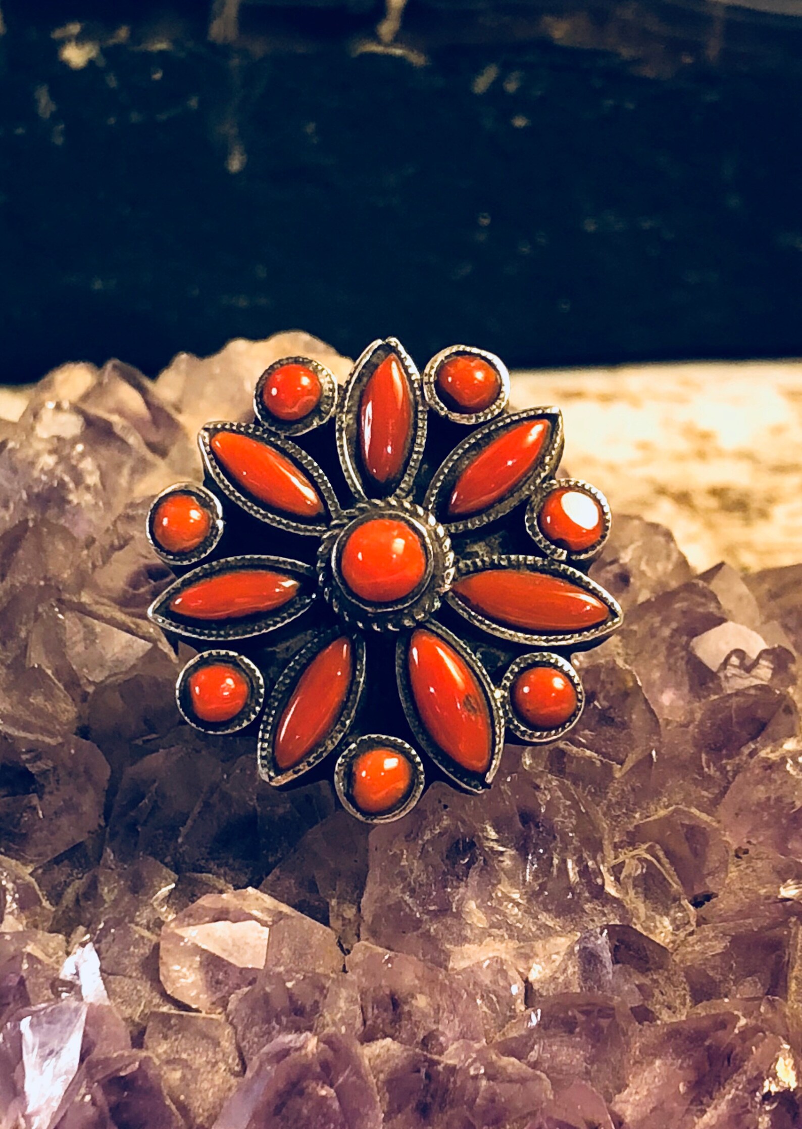 Beautiful Natural Red Coral Sterling Silver Vintage Tibetan | Etsy