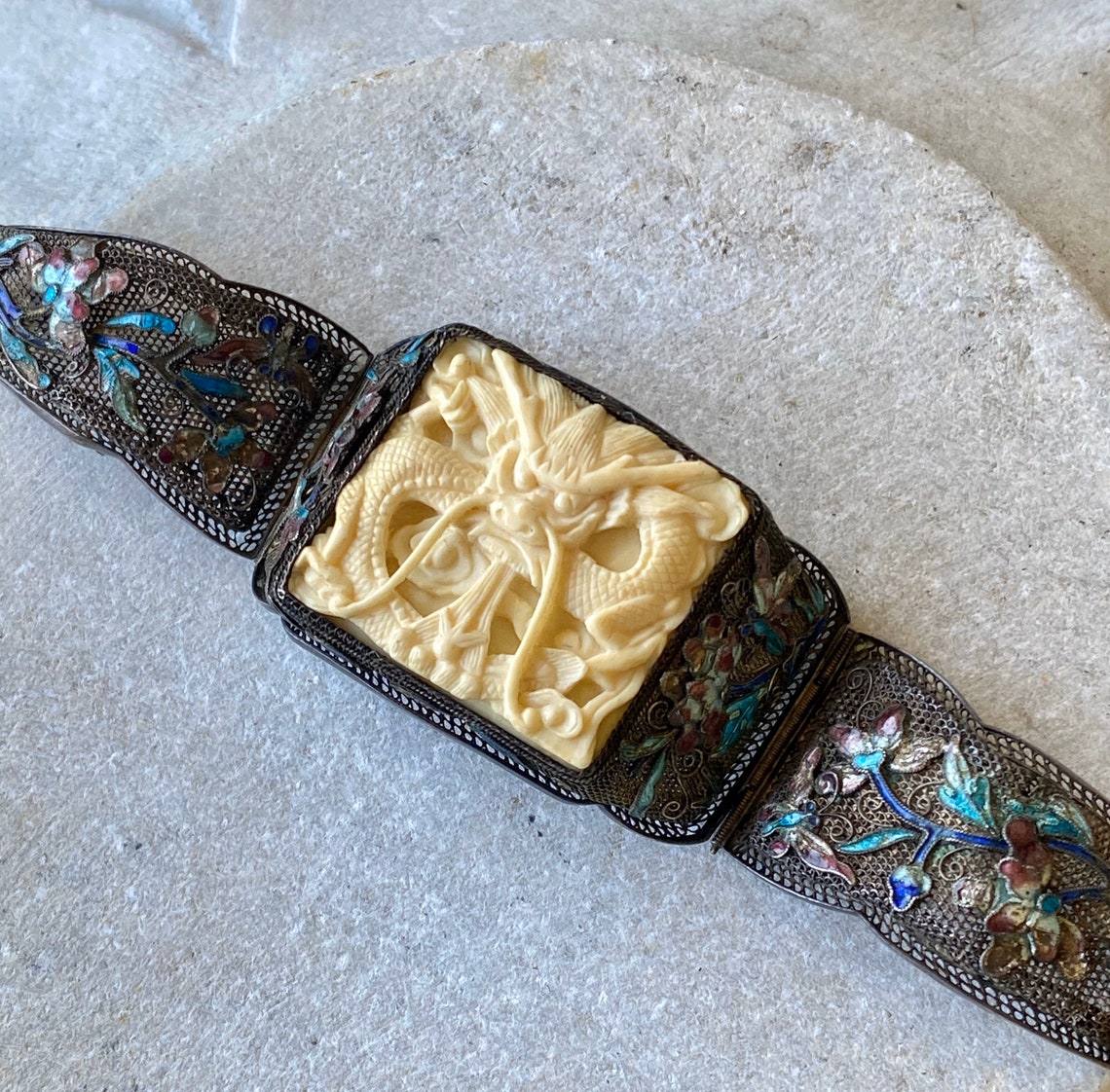 Stunning Victorian Old Chinese Silver Filigree Enamel Yack - Etsy