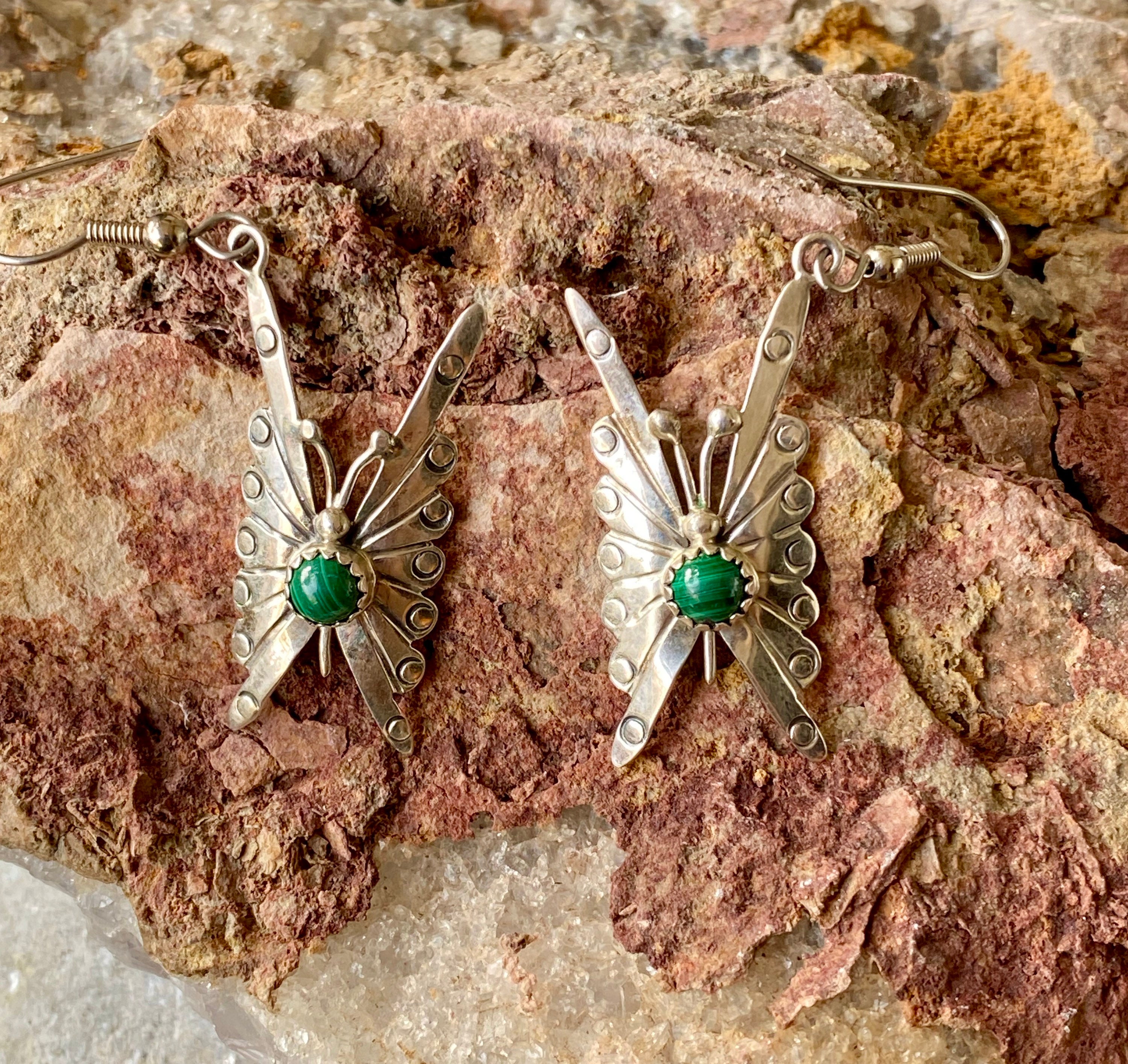 Beautiful Native American Sterling Silver Butterfly Green - Etsy