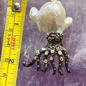 Sterling Silver Gold Gemstone Blister Pearl Octopus Necklace - Etsy