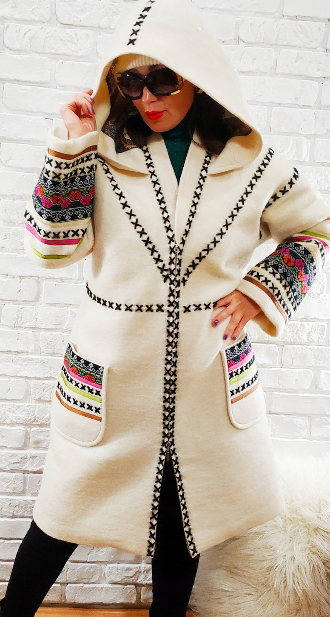 Gorgeous European Desiner One of a Kind Aristan Wool Winter White ...