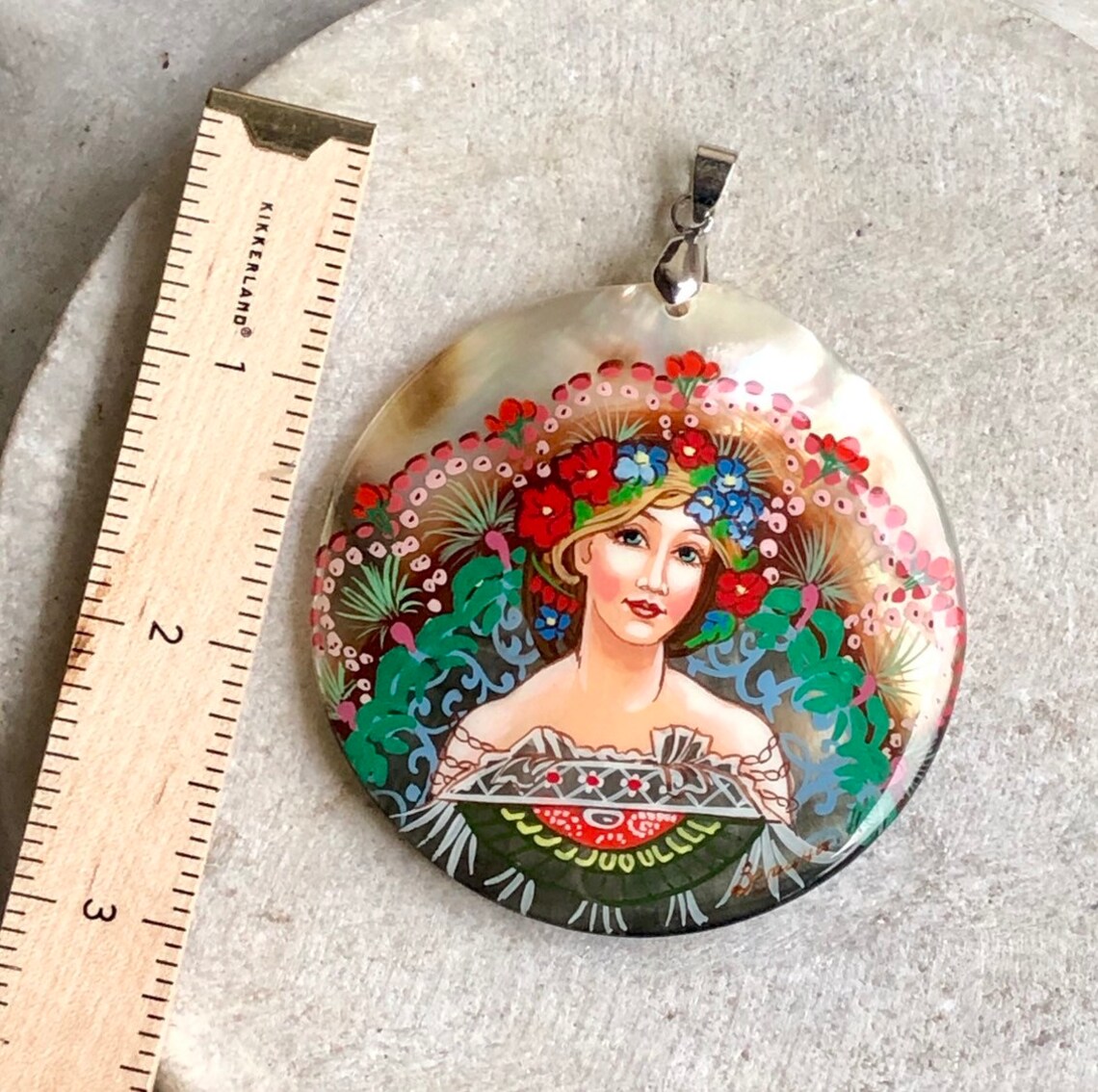 Beautiful Russian Hand Painted Maiden Portrait Shell Cameo | Etsy