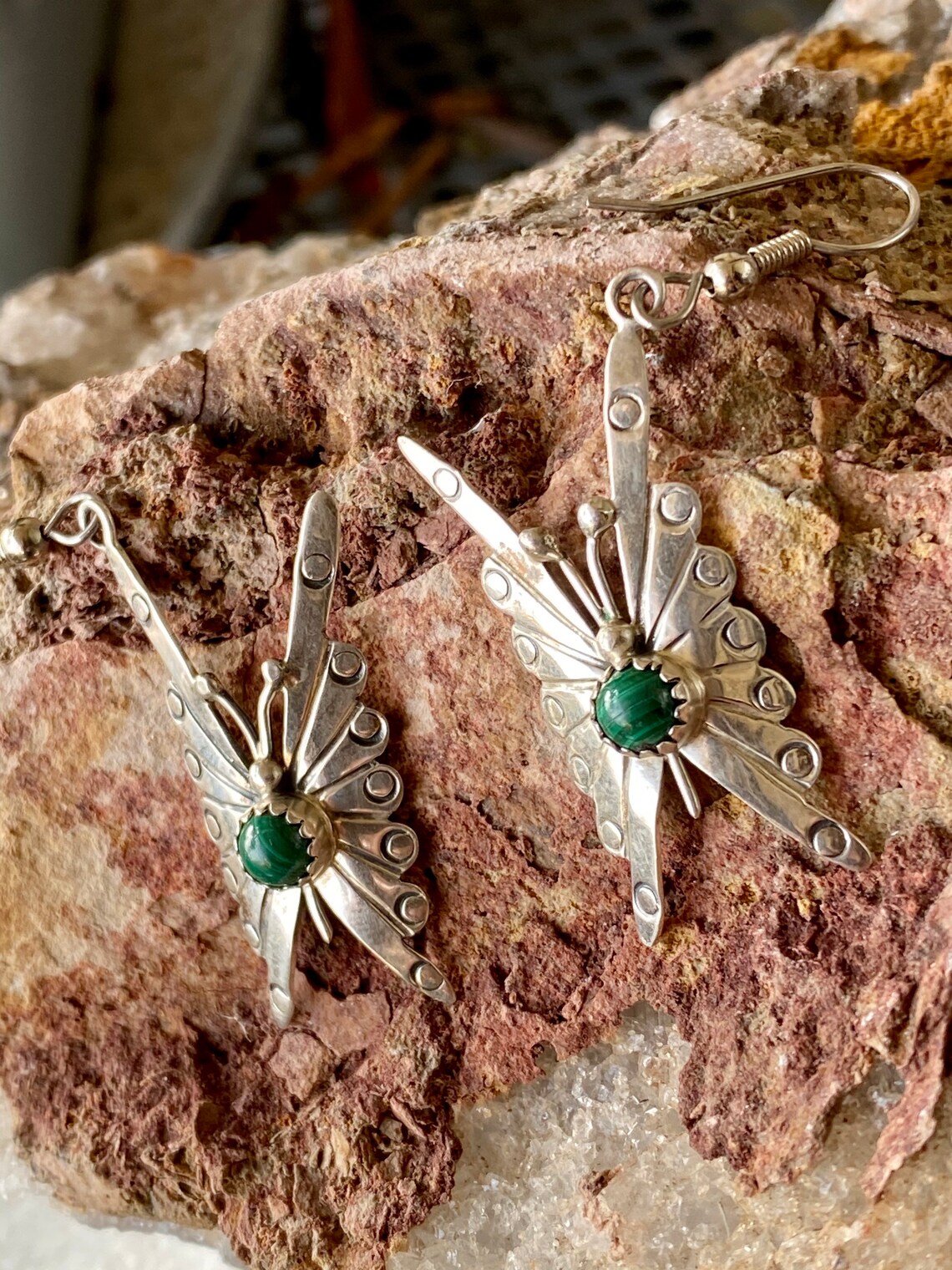 Beautiful Native American Sterling Silver Butterfly Green - Etsy