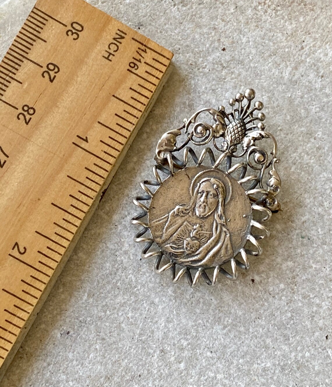 Beautiful Itlian Cini Religious Jesus Mother Mary Sterling Silver ...