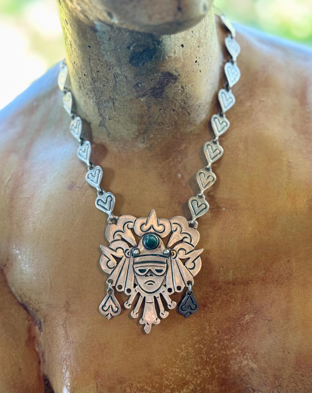 Beautiful Mexican Sterling Silver Jade Aztec Mid Century Vintage ...