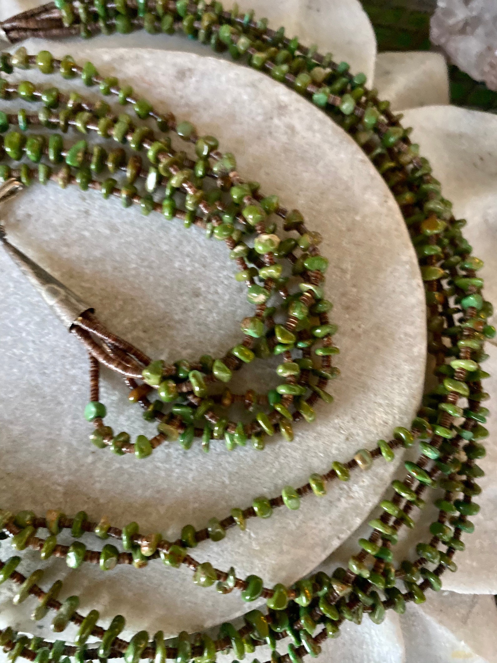 Beautiful Native American Multi Strand Green Gaspeite Heishi - Etsy