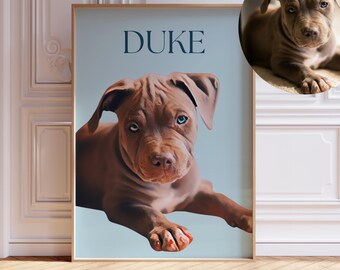 Custom Pet Portraits Using Pet Photo Personalized Digital Dog Portraits Cat Portraits Custom Dog ...