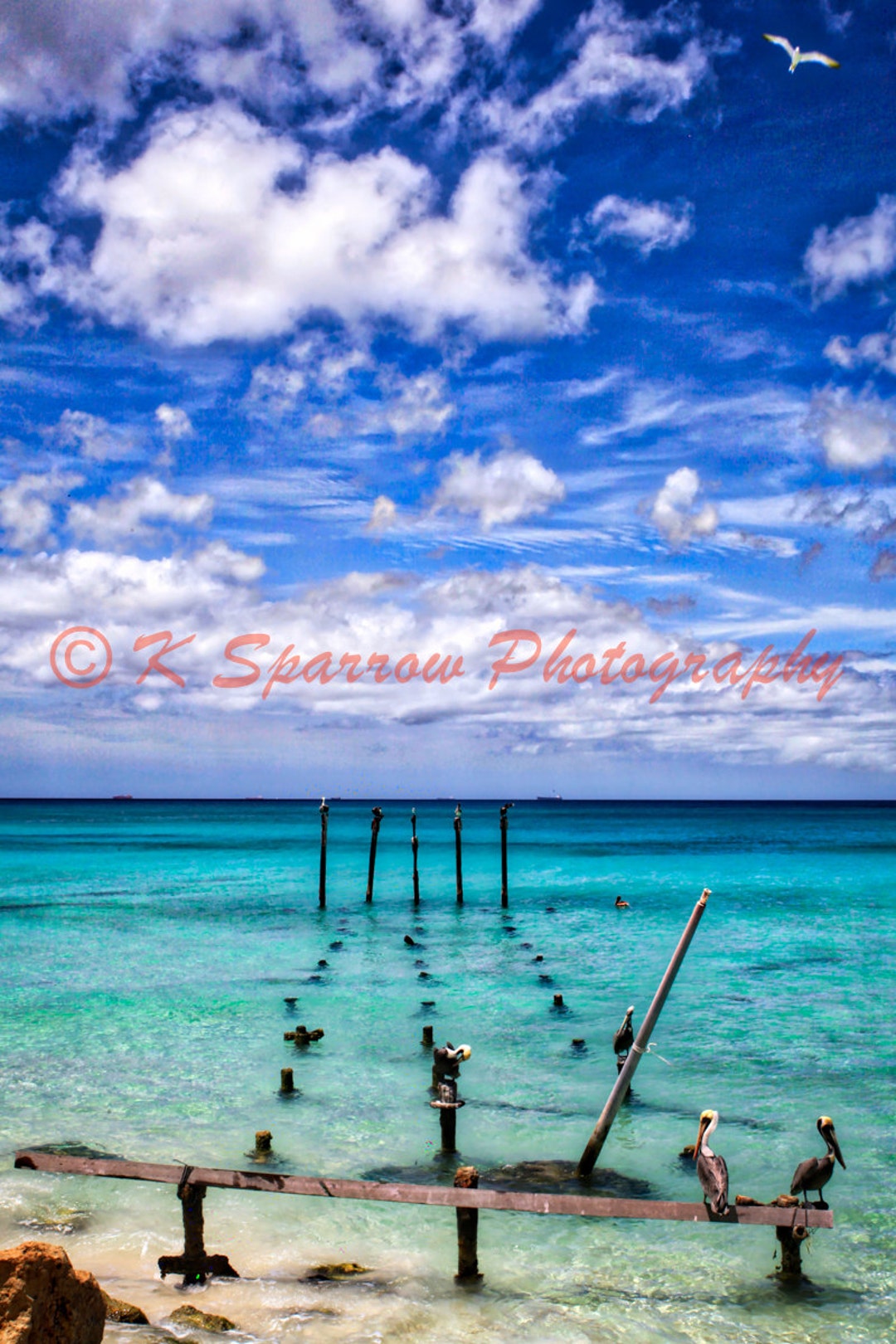 Old Pier, Aruba - Photograph, Ocean, Cloud, Caribbean, Sky, Island ...