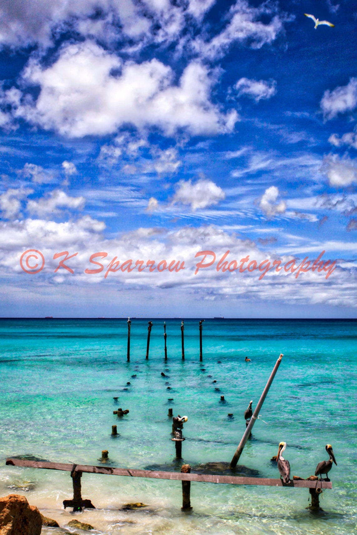 Old Pier, Aruba - Photograph, Ocean, Cloud, Caribbean, Sky, Island ...