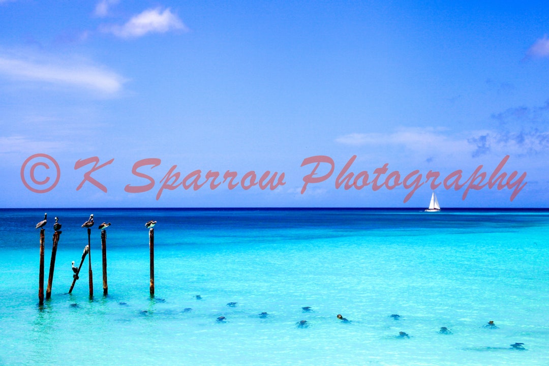 Old Pier, Aruba - Photograph, Ocean, Cloud, Caribbean, Sky, Island ...