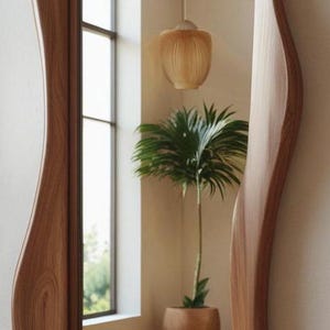 Organic Wavy Wood Framed Mirror: Handmade Wall Decor - Etsy