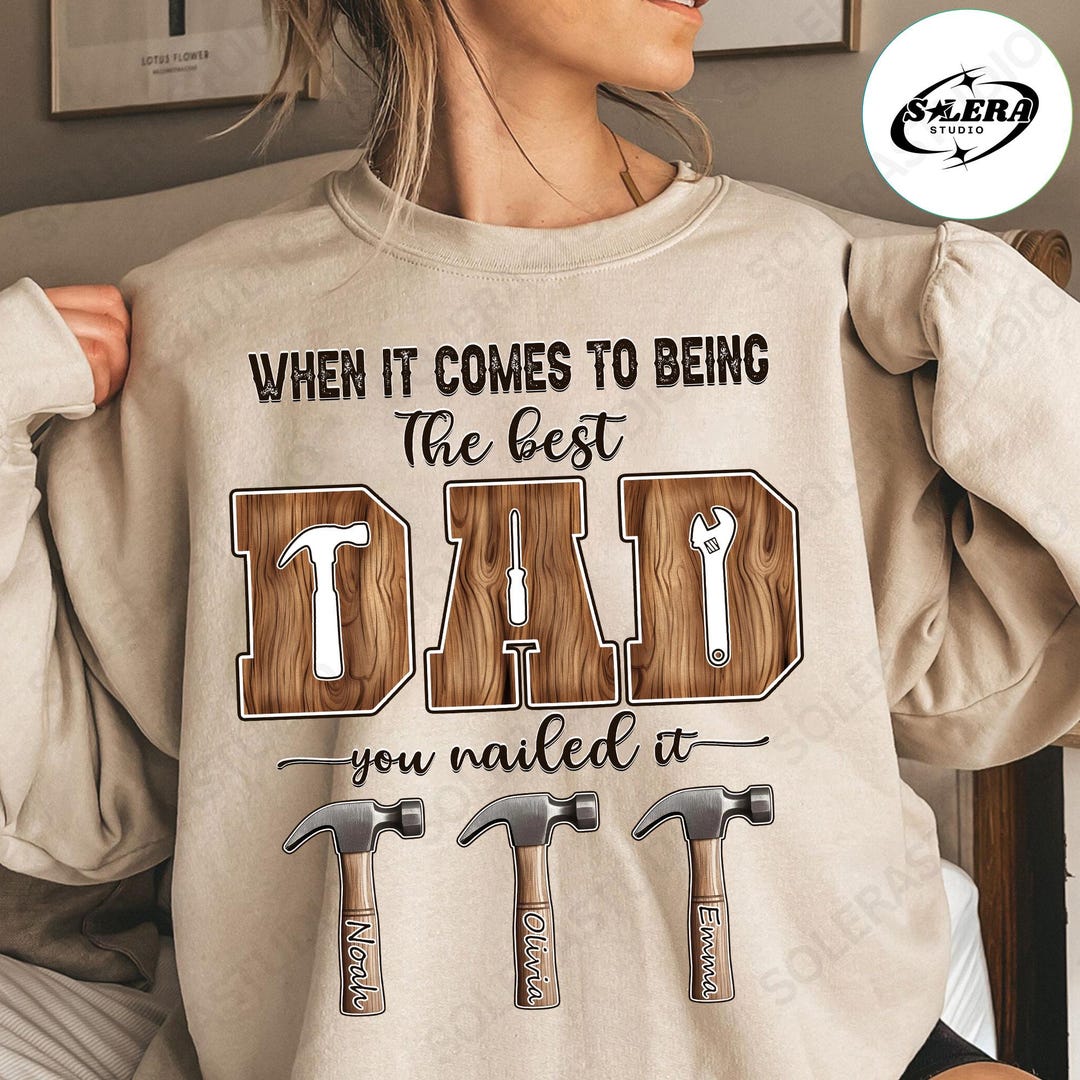 Personalized Dad With Kids Names Png, Best Dad Ever Png, Dad Tools Png ...