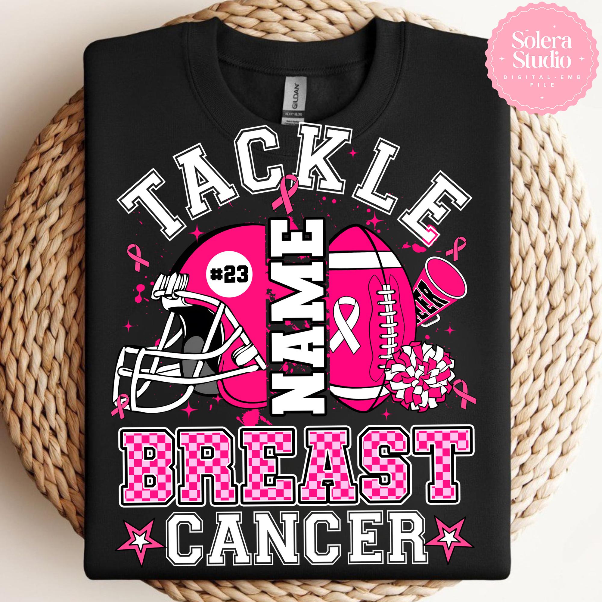 Custom Preppy Tackle Breast Cancer Png, Cancer Awareness Png, Football ...