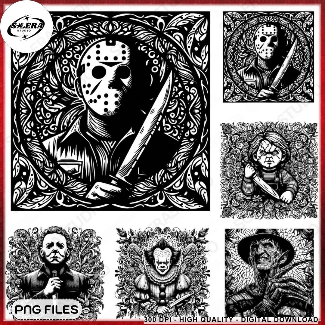 5+ Horror Movie Svg Bundle, Horror Killers Svg, Scary Movie Characters ...
