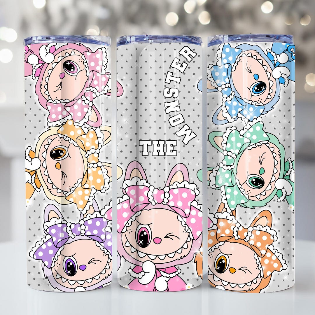 Cartoon 20oz Tumbler Wrap PNG, Gift for Kids, Trending Pink Cartoon ...