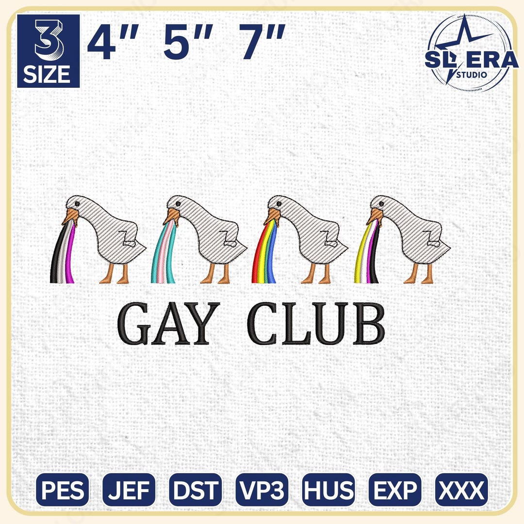 Lgbt Goose Embroidery, Silly Animal Embroidery Design, Gay Clubs ...