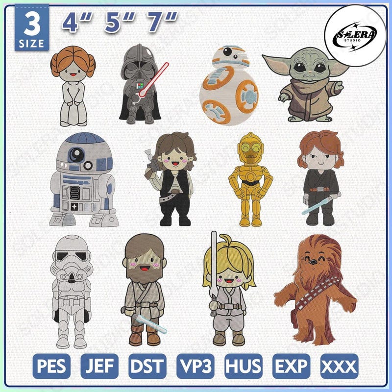 Starwars Embroidery Designs - Etsy