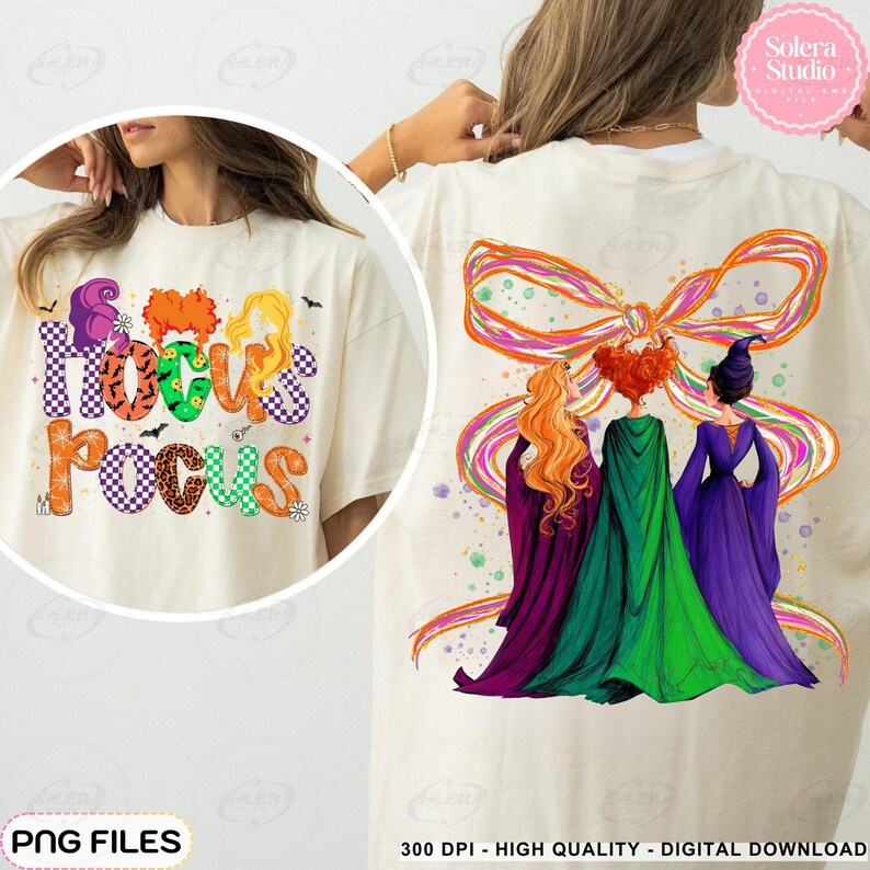 Witchy Halloween Png, Preppy Floral Halloween Png, Witch Sisters Png ...