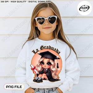 5+ La Graduada Chicana Png Bundle, Graduation Chibi Style Png, Educated ...