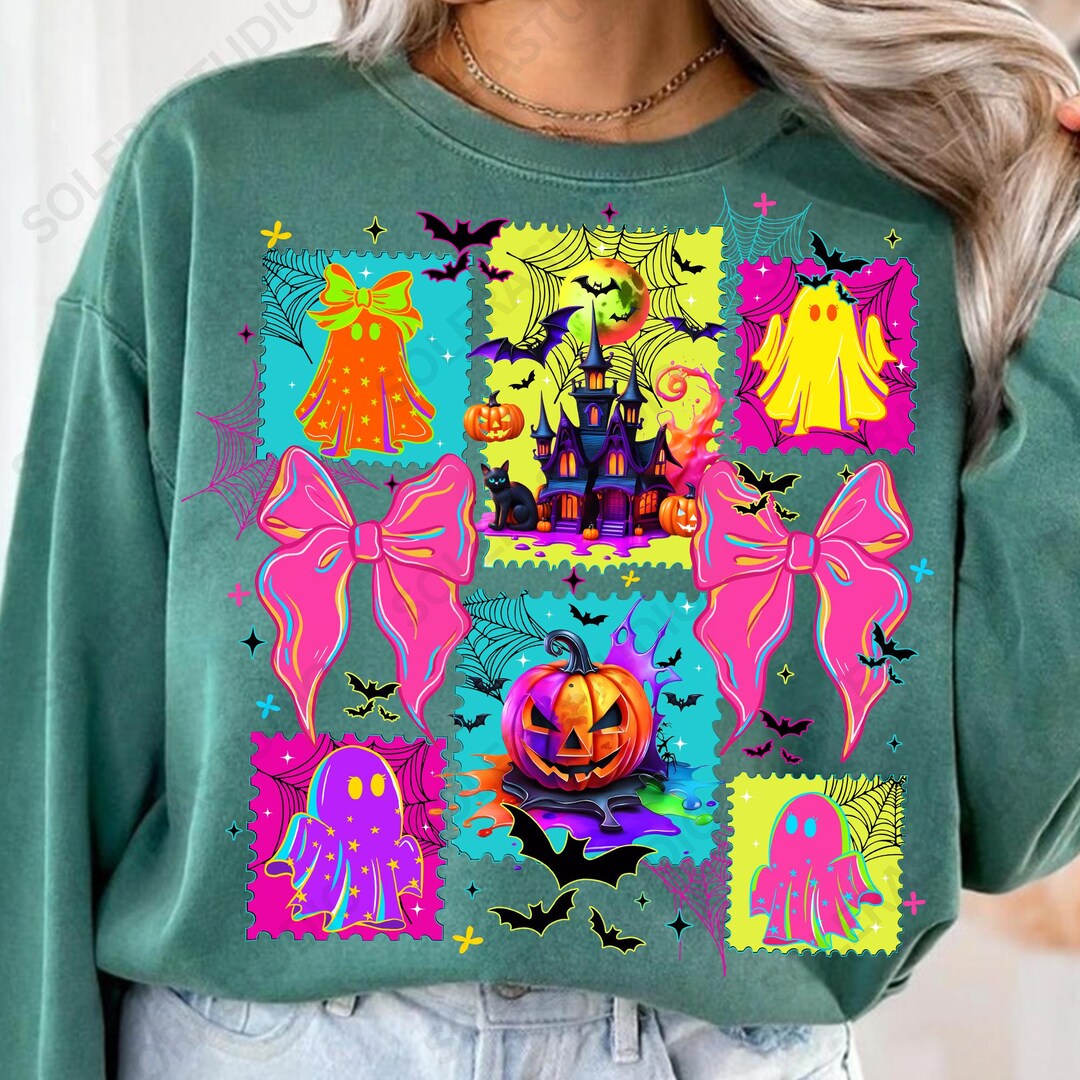 Halloween Ghost Neon Png, Trendy Spoky Vibes Png Cute Boo Ghost ...