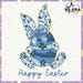 Happy Easter PNG, Blue Floral Chinoiserie Bunny Png, Grand Millennial ...