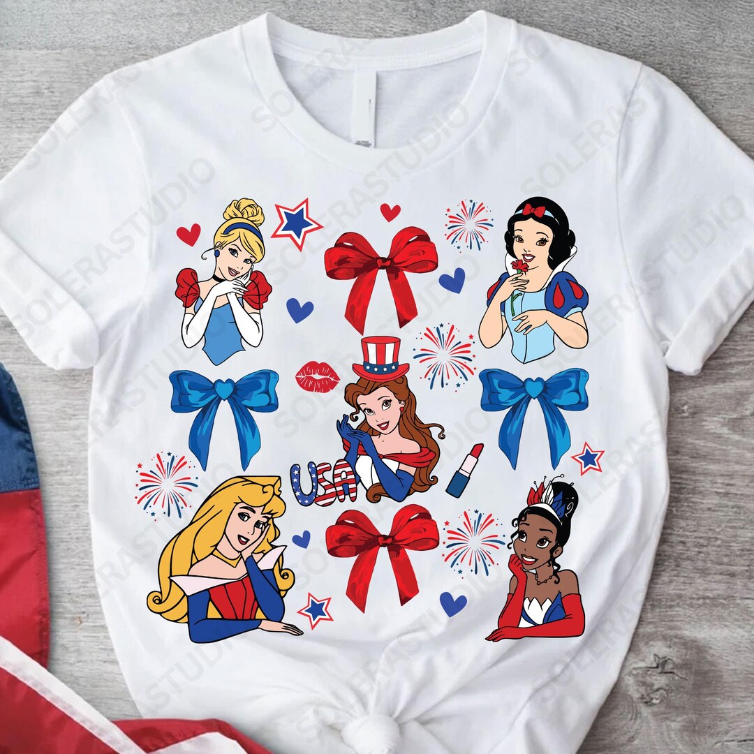 Cartoon Retro America Png, Princess 4th of July Png, Princess America ...
