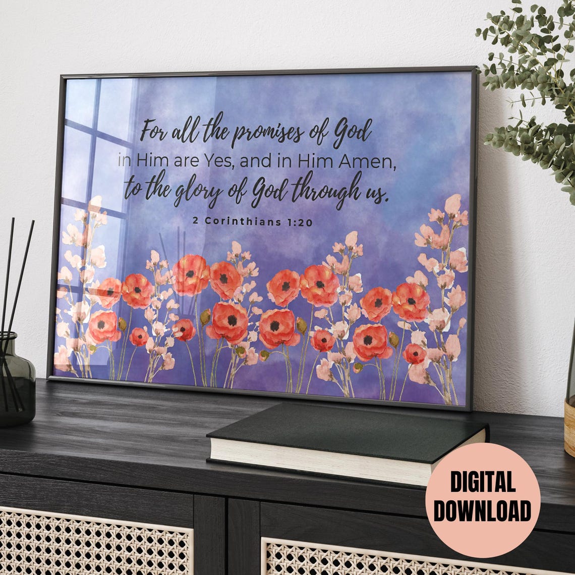 Wildflower Bible Verse Print: Christian Home Decor (digital Download ...