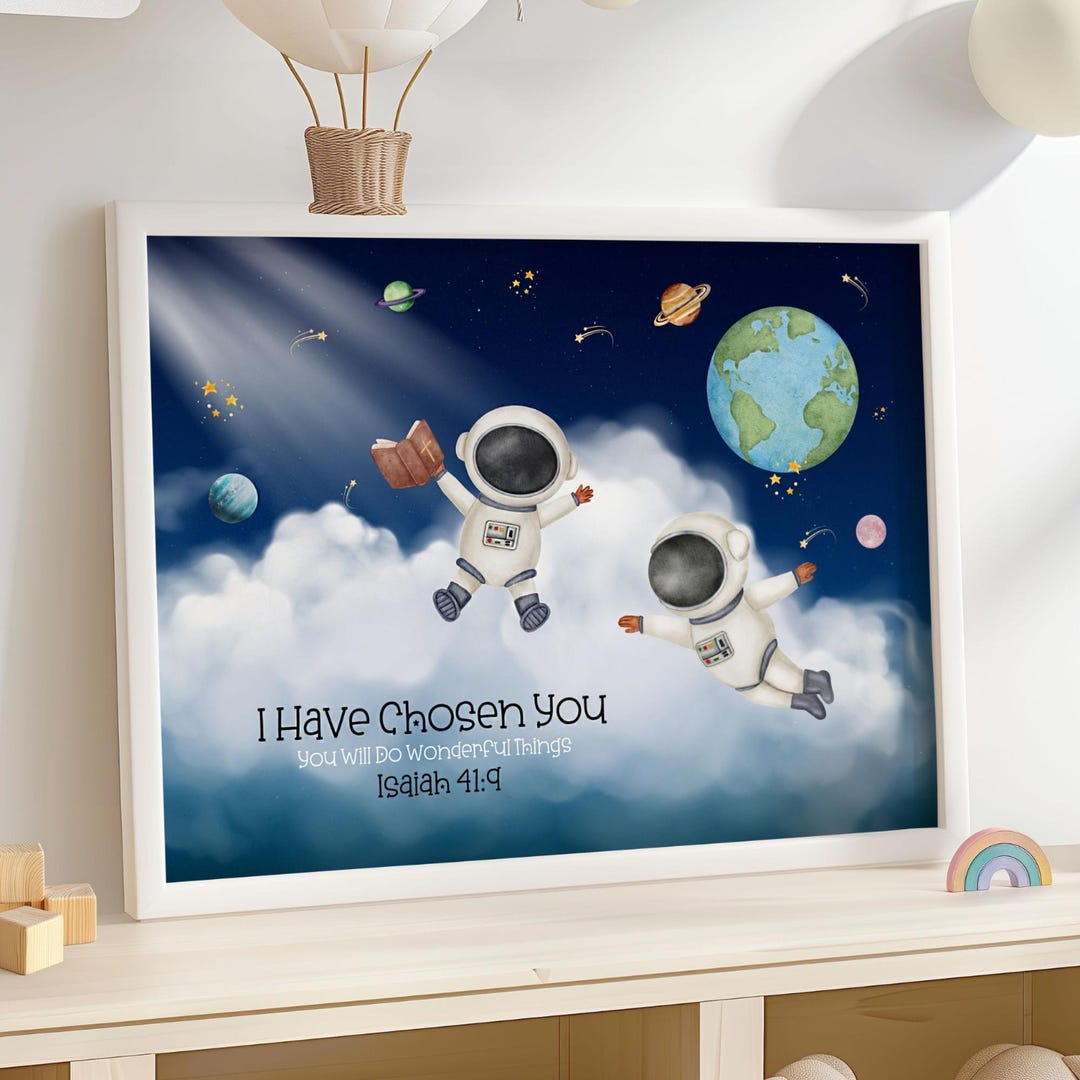 Christian Astronaut Kids Room Art: Bible Verse Print (digital Download ...