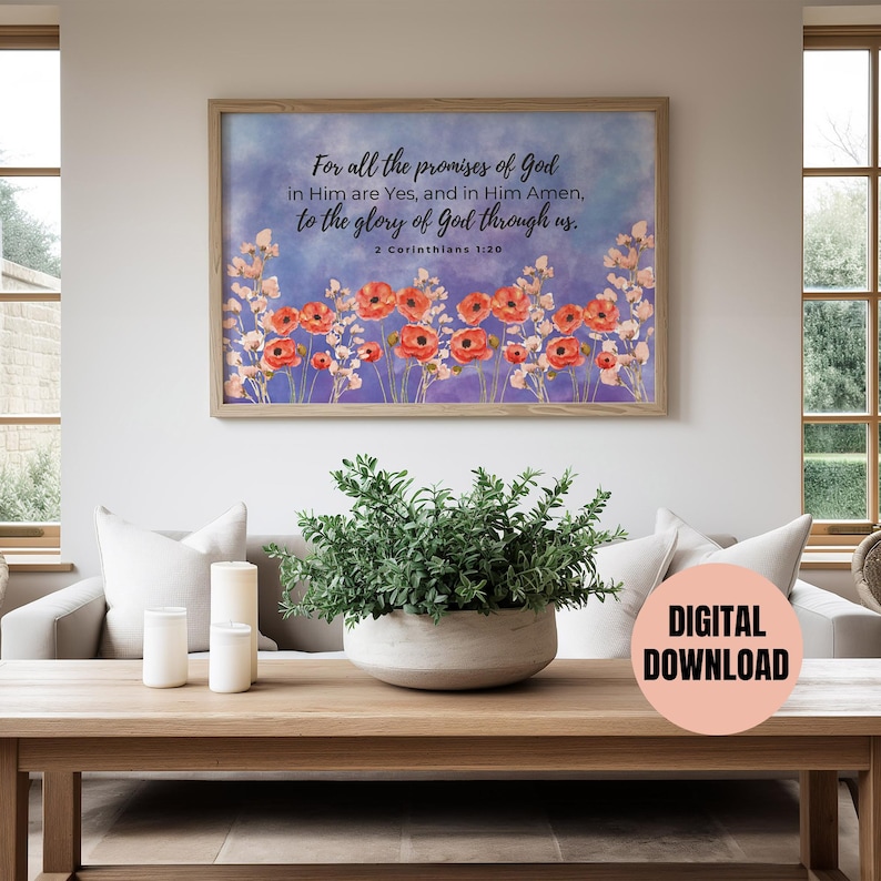Wildflower Bible Verse Print: Christian Home Decor (digital Download ...