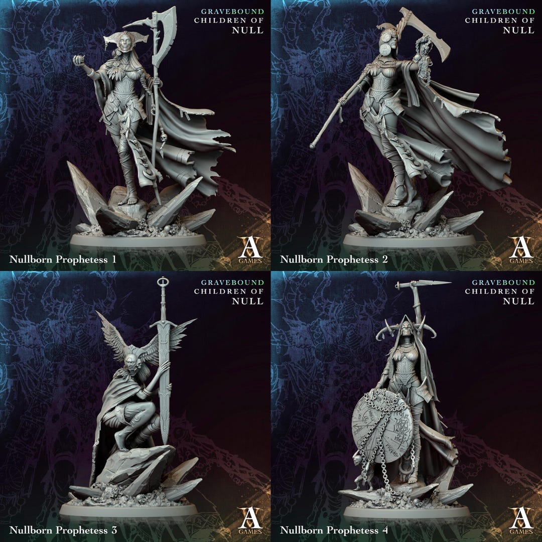 Nullborn Prophetess (4 Poses) | | Archvillain Games - Gravebound ...