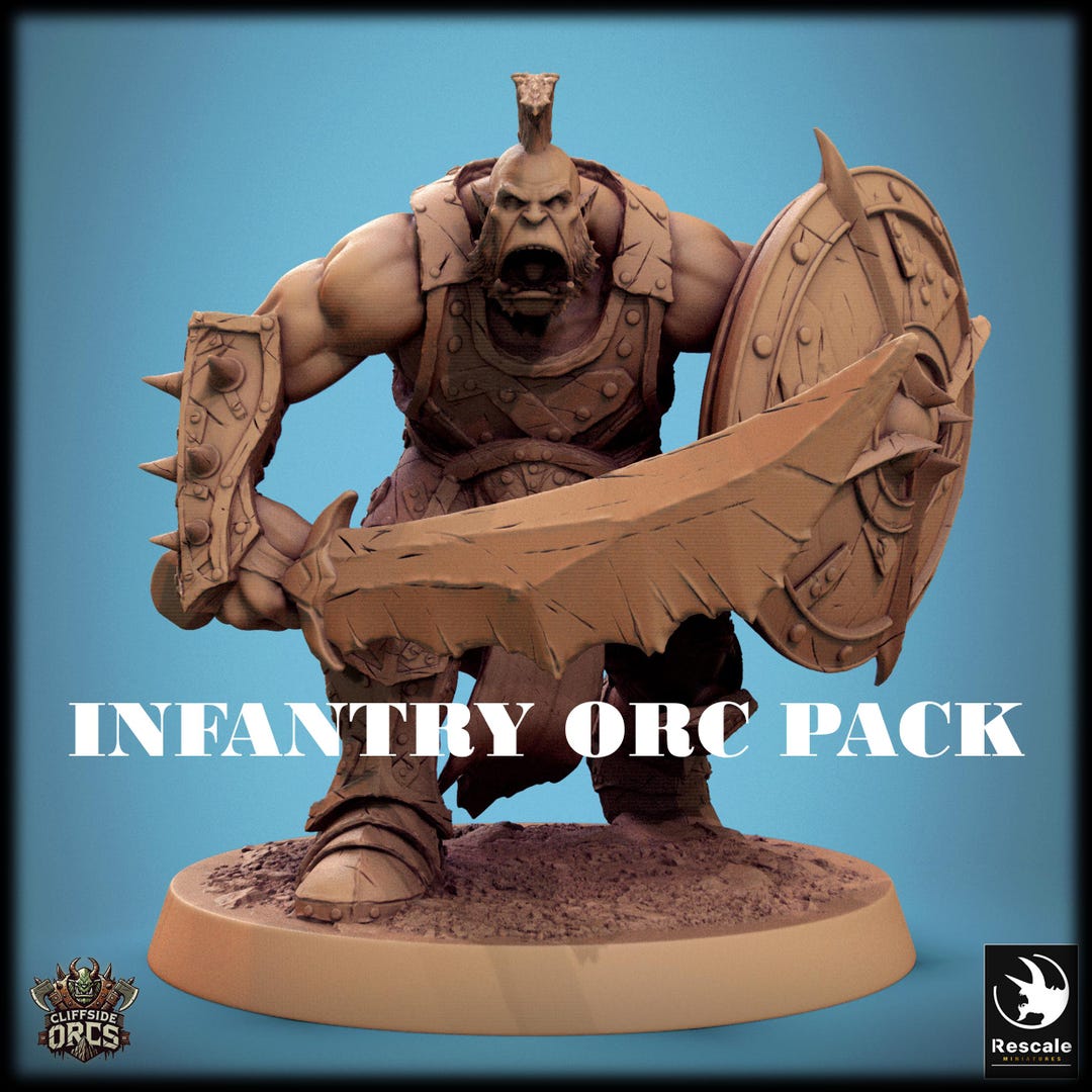 Infantry Orc Cliffside Orcs Rescale Miniature Height 32mm, 54mm and ...