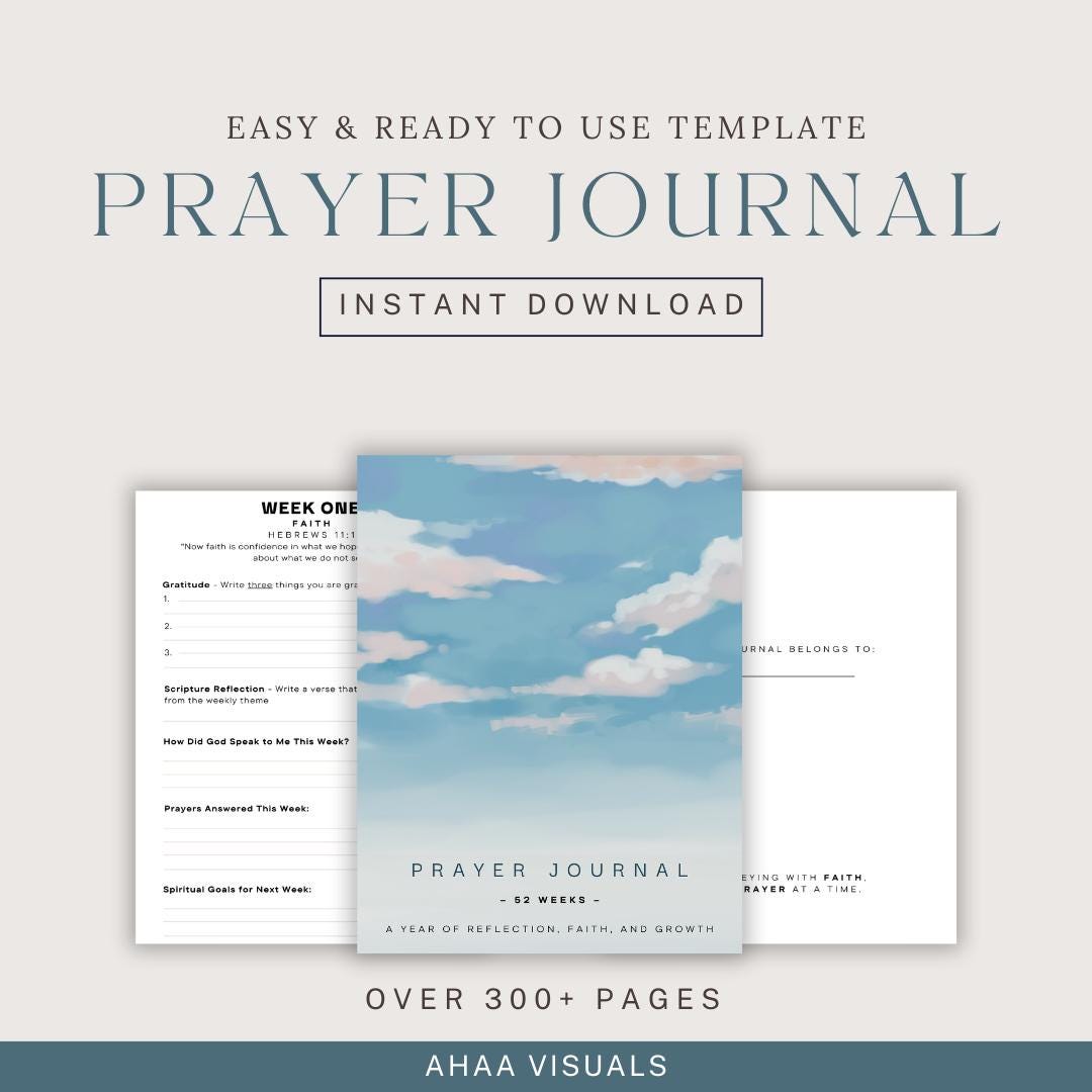 52-week Prayer Journal | Digital Faith Planner | Guided Reflection ...