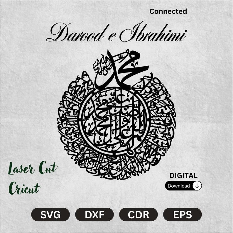 Darood Ibrahimi Circular Arabic Calligraphy – Islamic Wall Art Digital ...