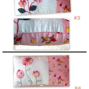 Appliqued Yo Yo Stuffed Pillows Hand Embroidery Ladybug- Bouquet ...