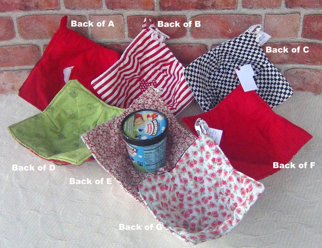 Bowl Cosy Cozy W/ Hanging Tab Loop 9 Options- Hand Appliqued Heart ...
