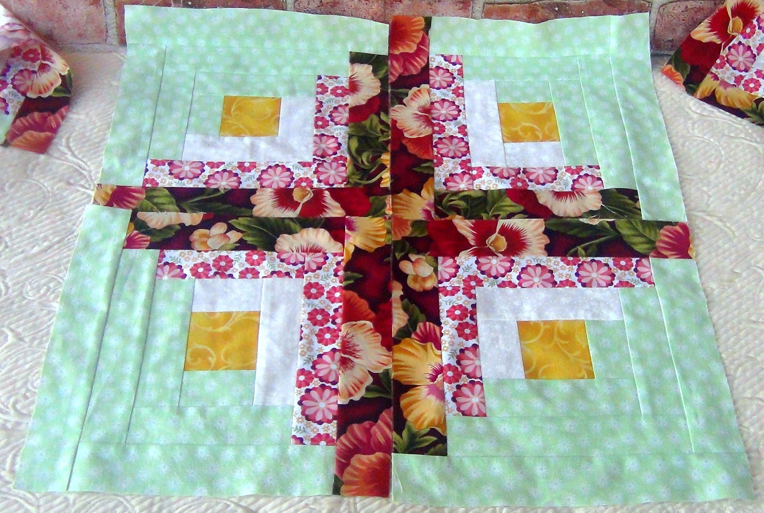 12 HUGE Already Pieced Unfinished Handmade Log Cabin Quilt Top Blocks ...