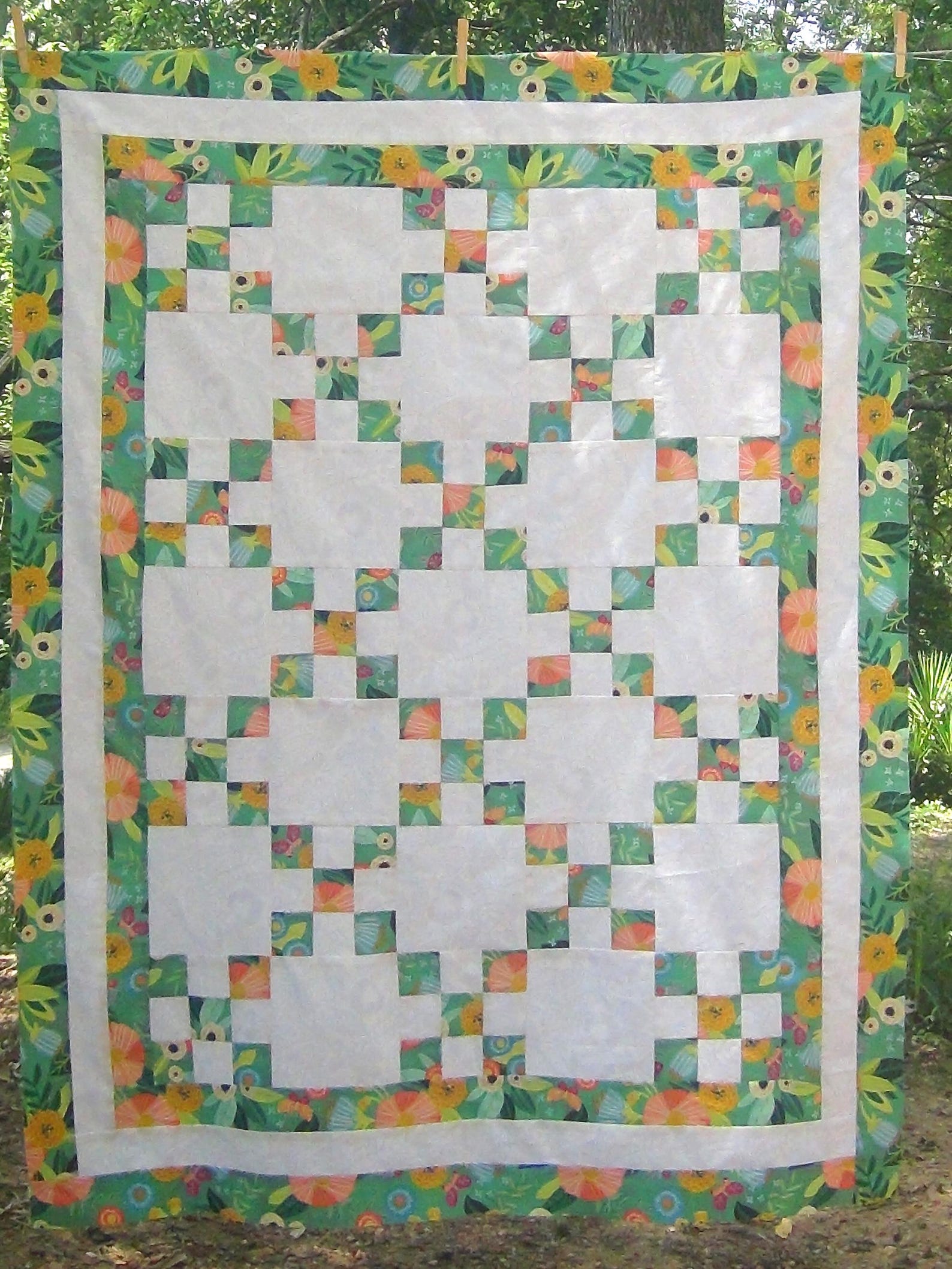Already Pieced Handmade Unfinished - Quilt Top Single Irish Chain ...