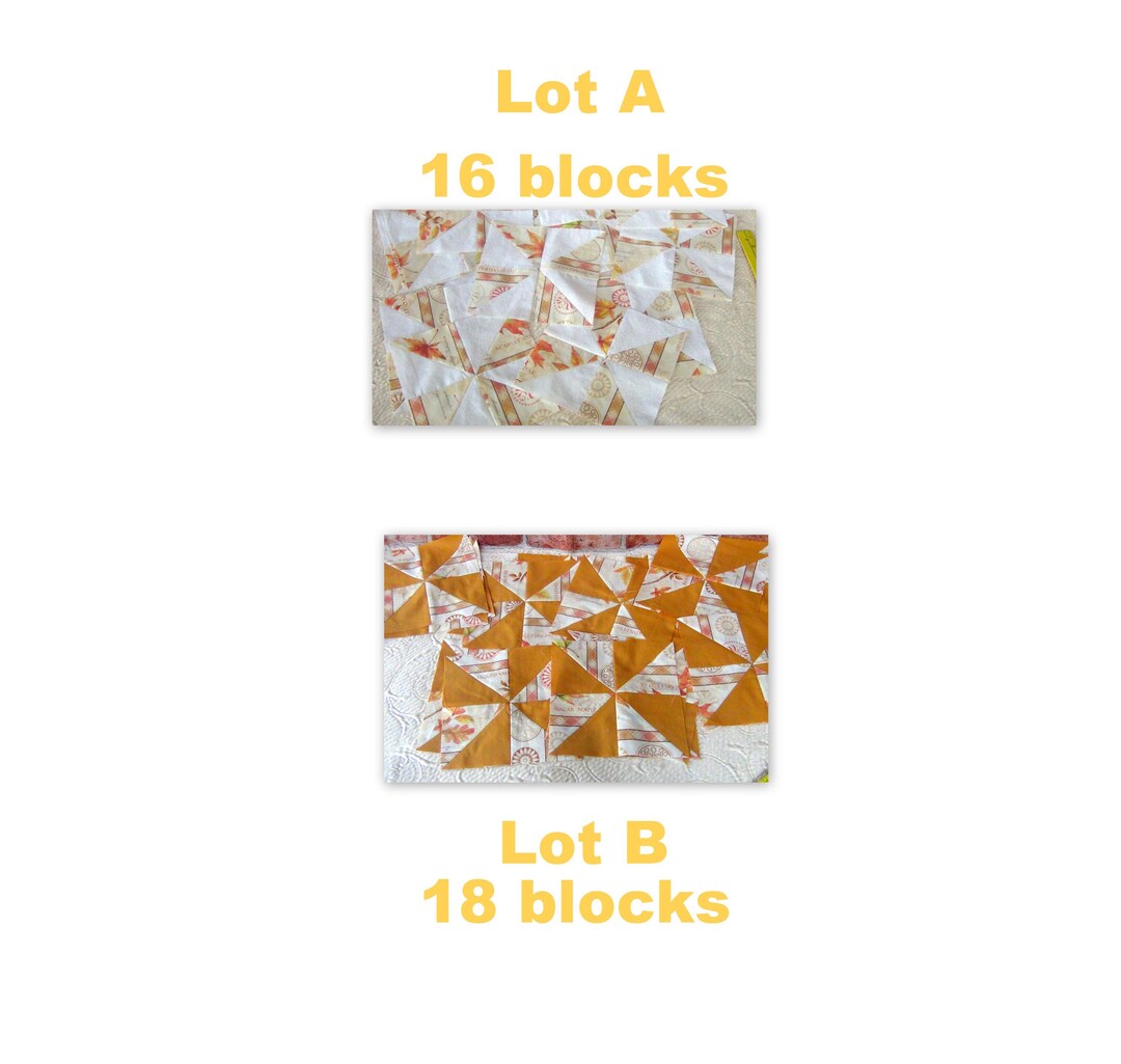 Already Pieced Handmade NEW Pinwheels Quilt Top Blocks- Lots of A=16) B ...