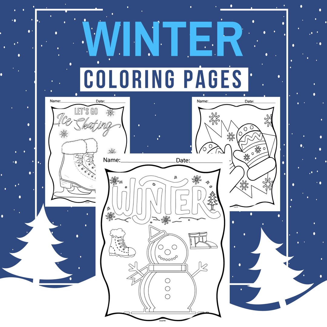 Winter Coloring Pages for Kids Fun JANUARY Coloring Sheets & Activities ...