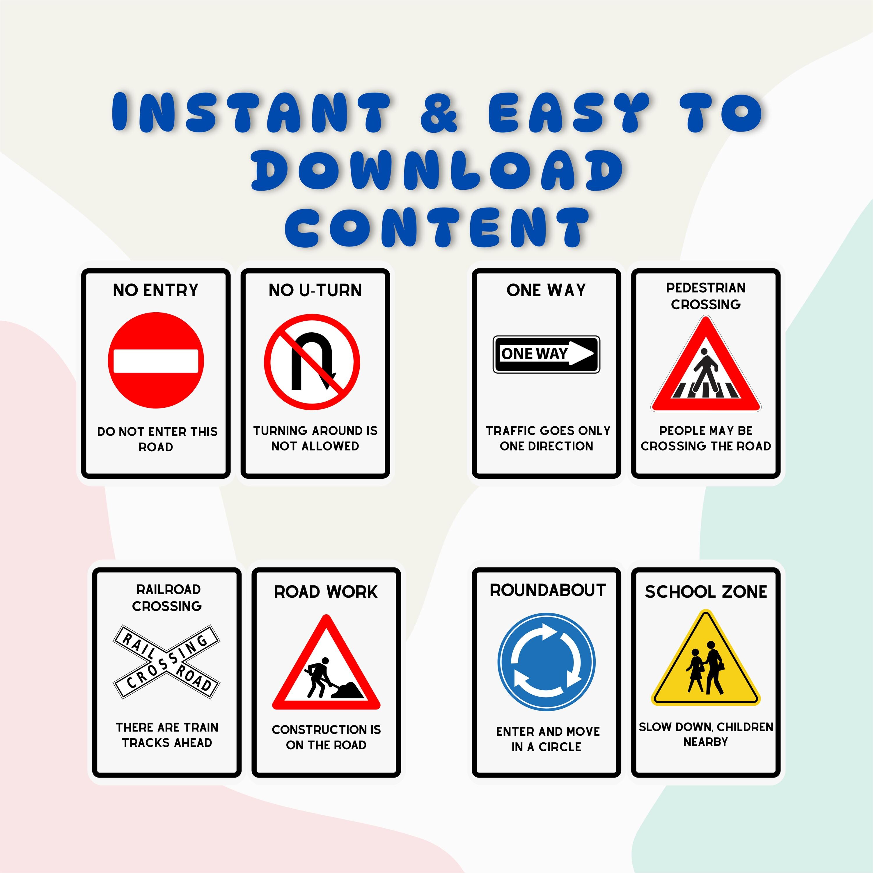 Traffic Signs Flashcards for Kids - Etsy