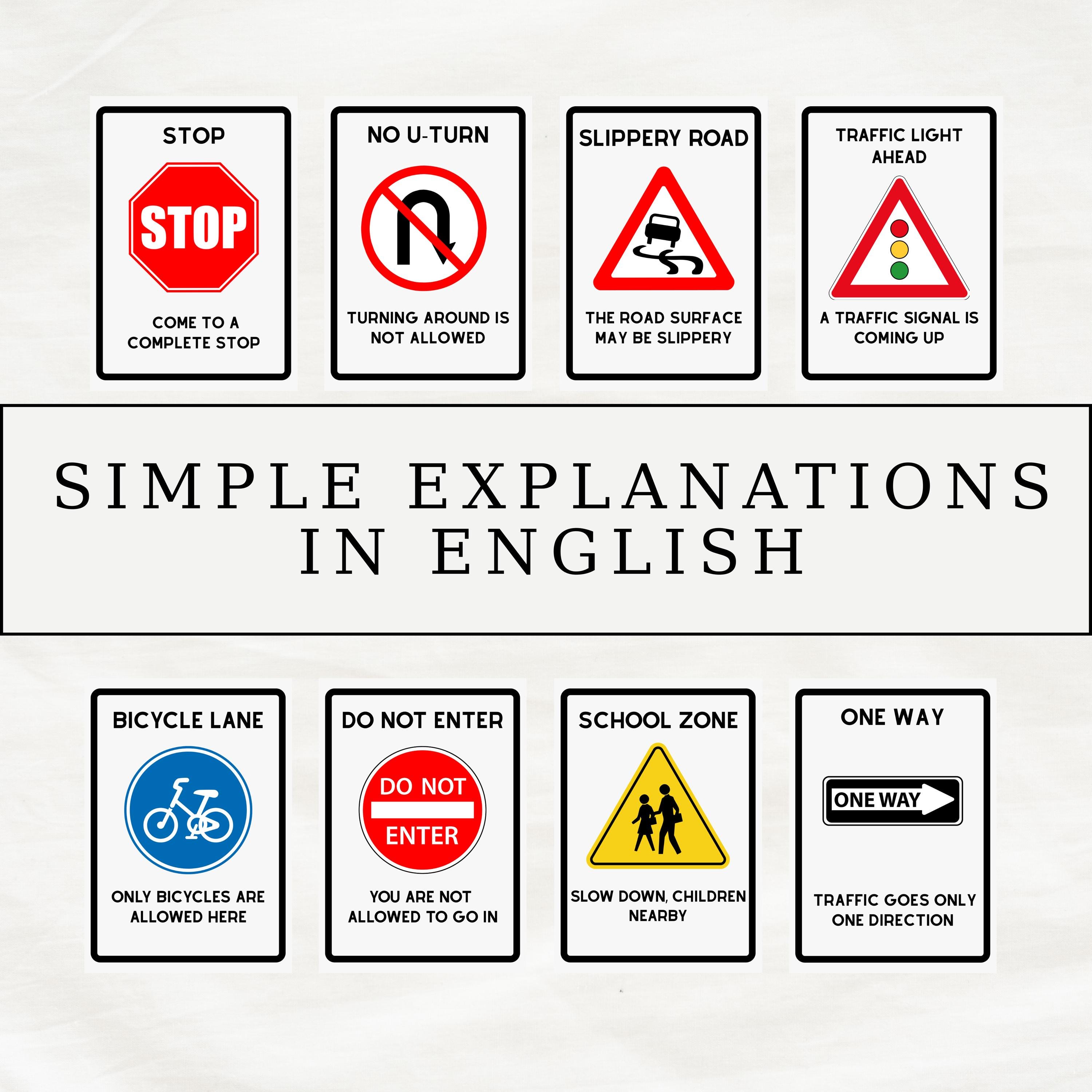 Traffic Signs Flashcards for Kids - Etsy