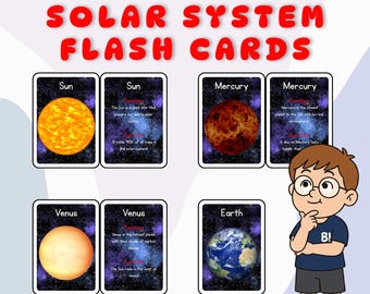 Space and Planets Flashcards: Printable Learning Cards for Kids ...