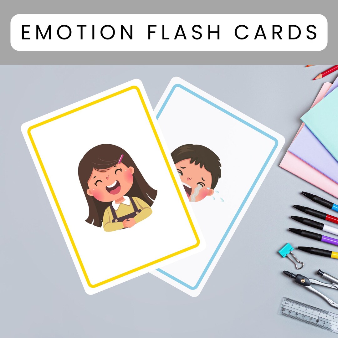 38 Emotion Flashcards - Double-sided - Use in 3 Different Sizes - With ...
