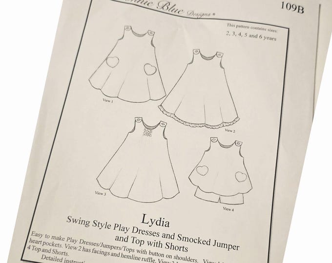 Vintage Sewing Pattern From Bonnie Blue Designs Lydia #109B Swing Style ...