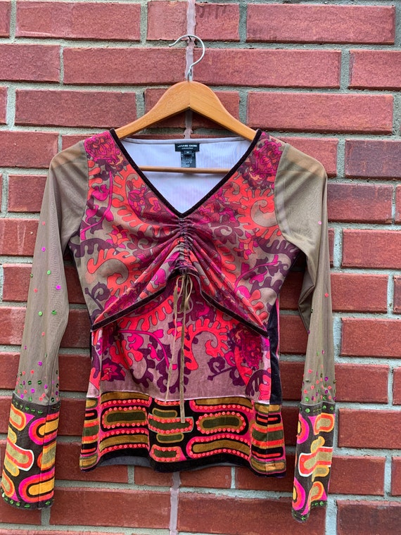 Y2k abstract blouse, 00s - Gem